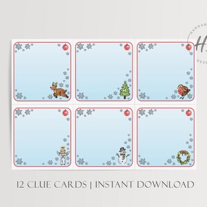 Christmas Treasure Hunt Clue Card Template | Blank Christmas Clue Cards ...