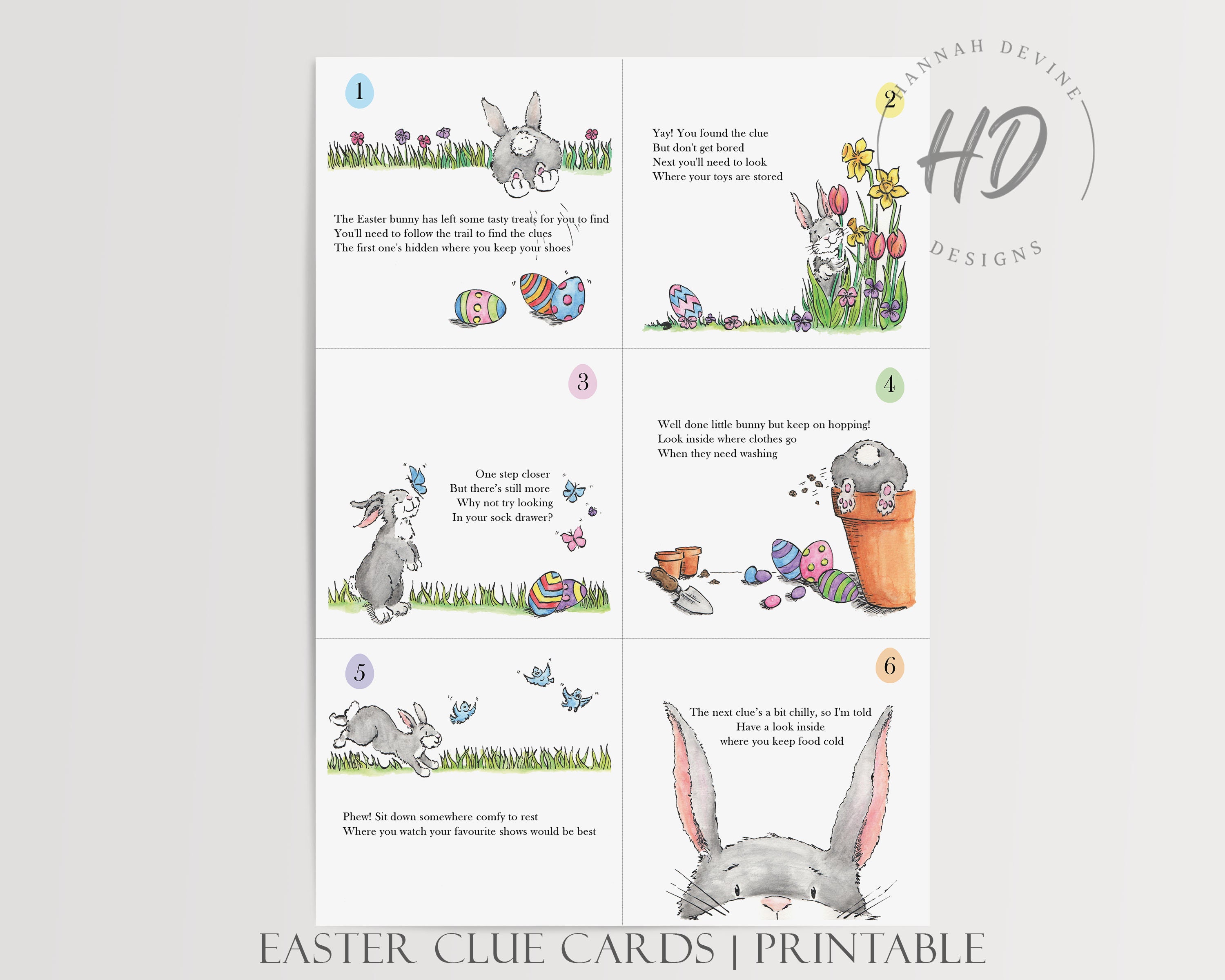 Easter Egg Hunt Clues / Easter Scavenger Hunt / Easter Treasure Hunt ...