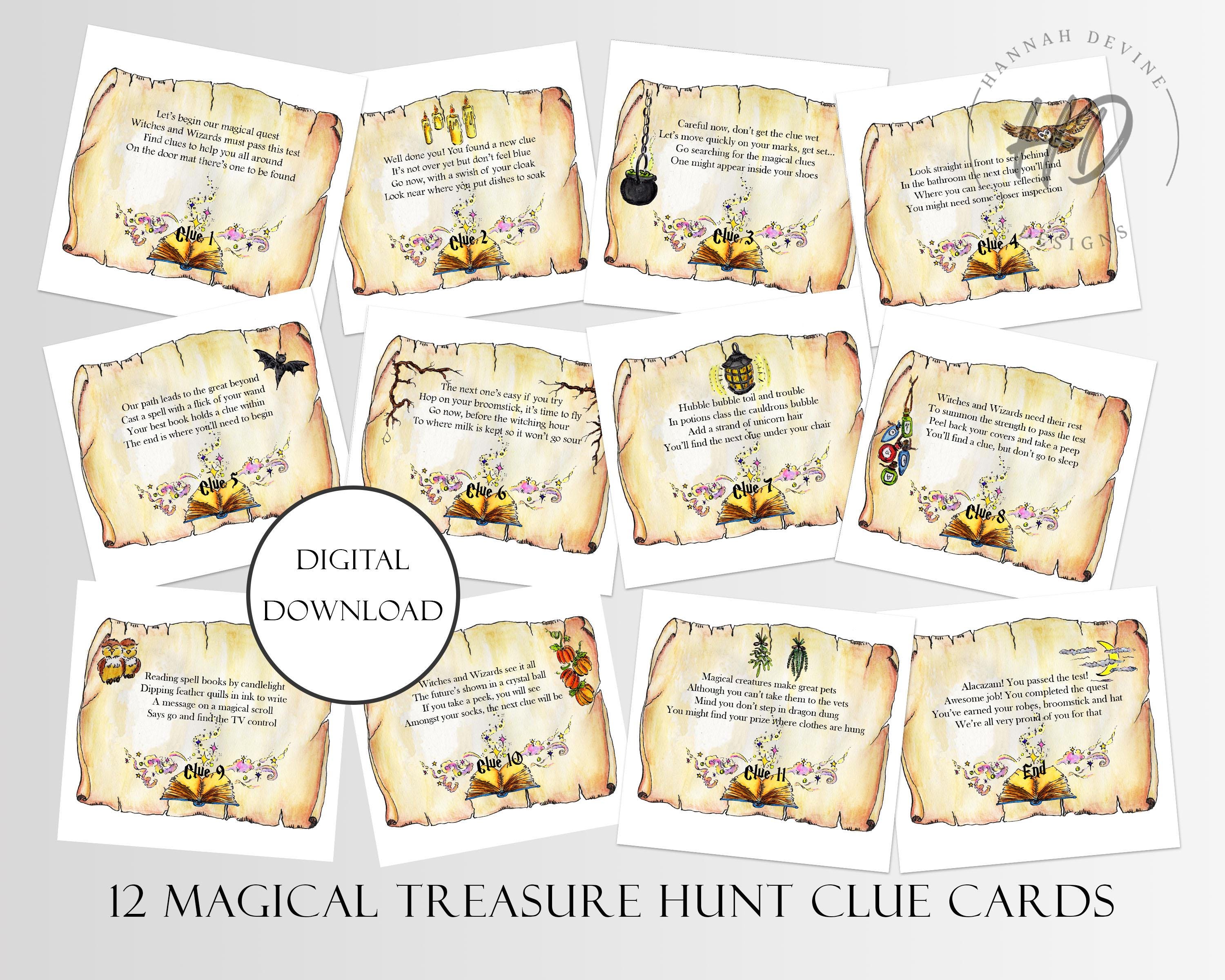 Wizard Treasure Hunt Clues: Magical Printable Quest (digital Download ...