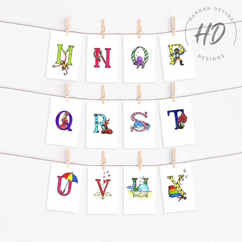 Printable Alphabet Cards, Classroom Decor, Toddlers Preschool Early ...