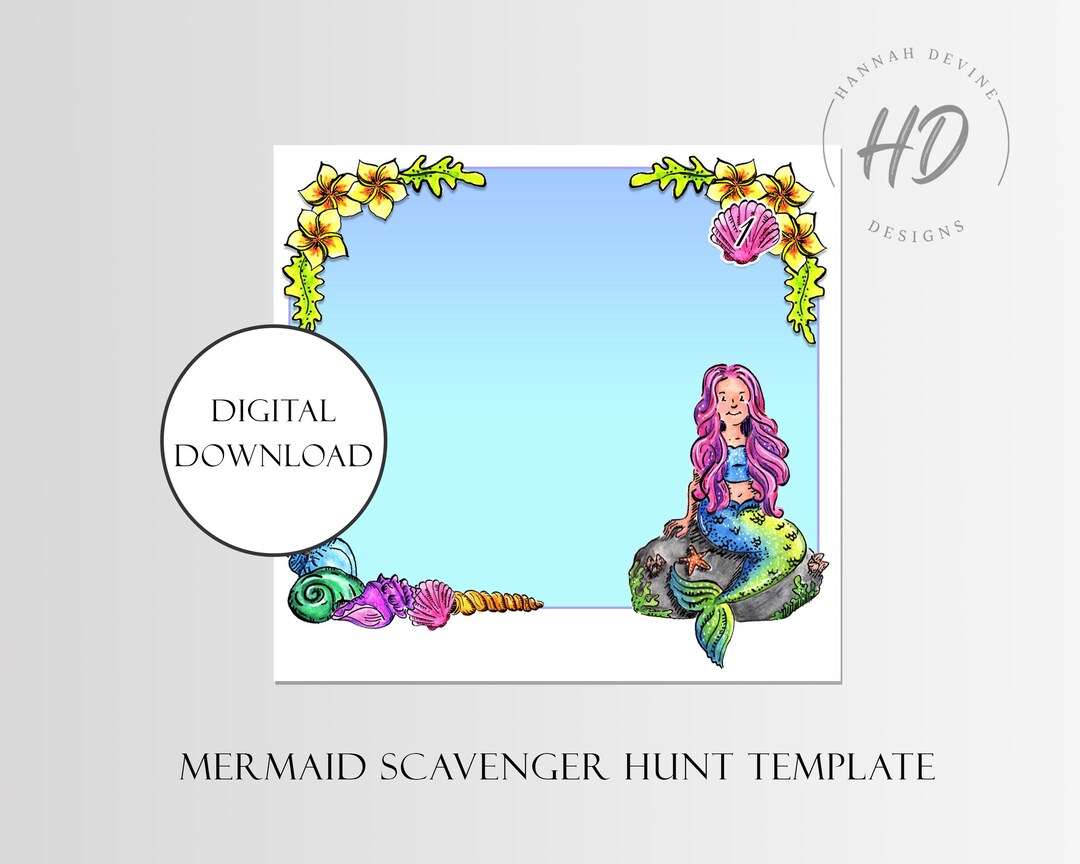 Mermaid Scavenger Hunt Clue Cards: Printable Kids' Learning Activity ...