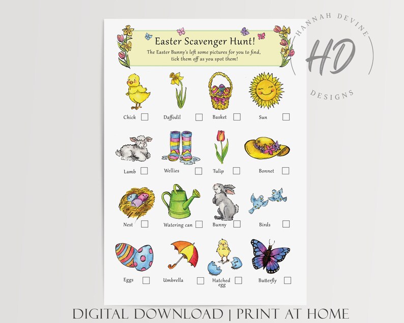 Easter Scavenger Hunt | Printable Easter Game | Easter Kids Activity ...
