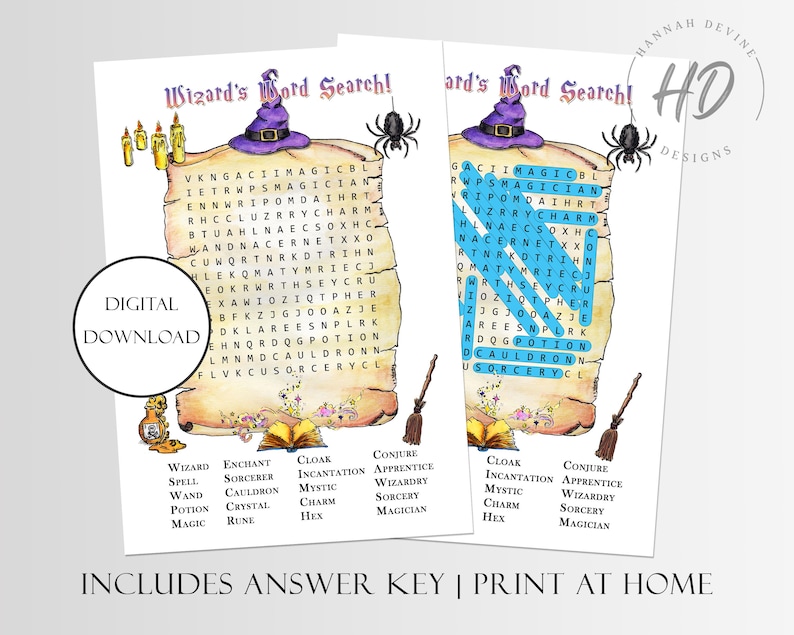 Wizard-themed Word Search Printable | Magical Fun for All Ages ...