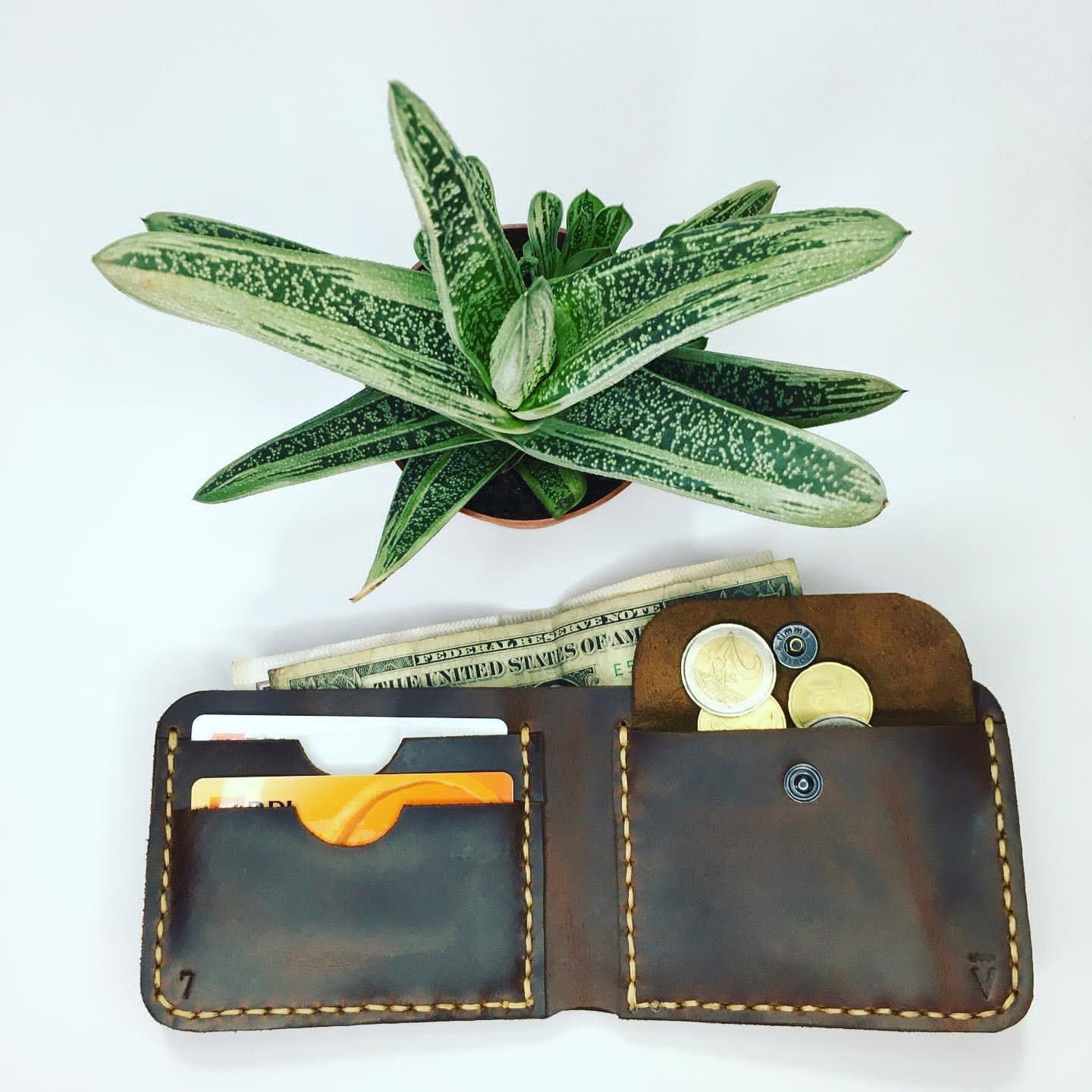 Handmade Leather Men Wallet, Hand Stitched Wallet, Leather Wallet ...