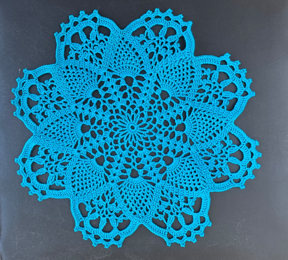 Vintage Beige Crochet Doily, Crocheted Doily, Beige Round Doily ...