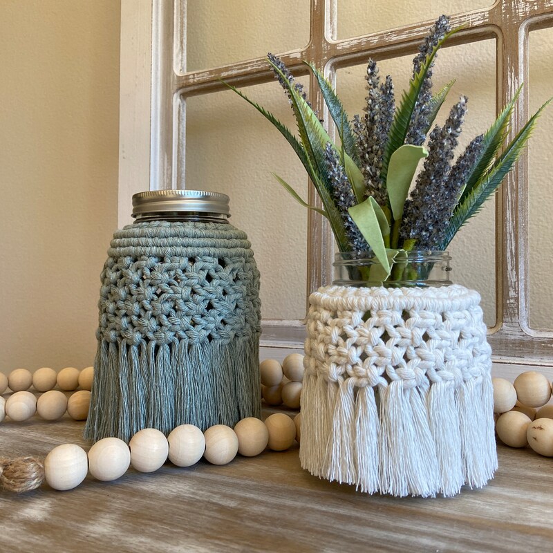 Macrame Jar - Etsy UK