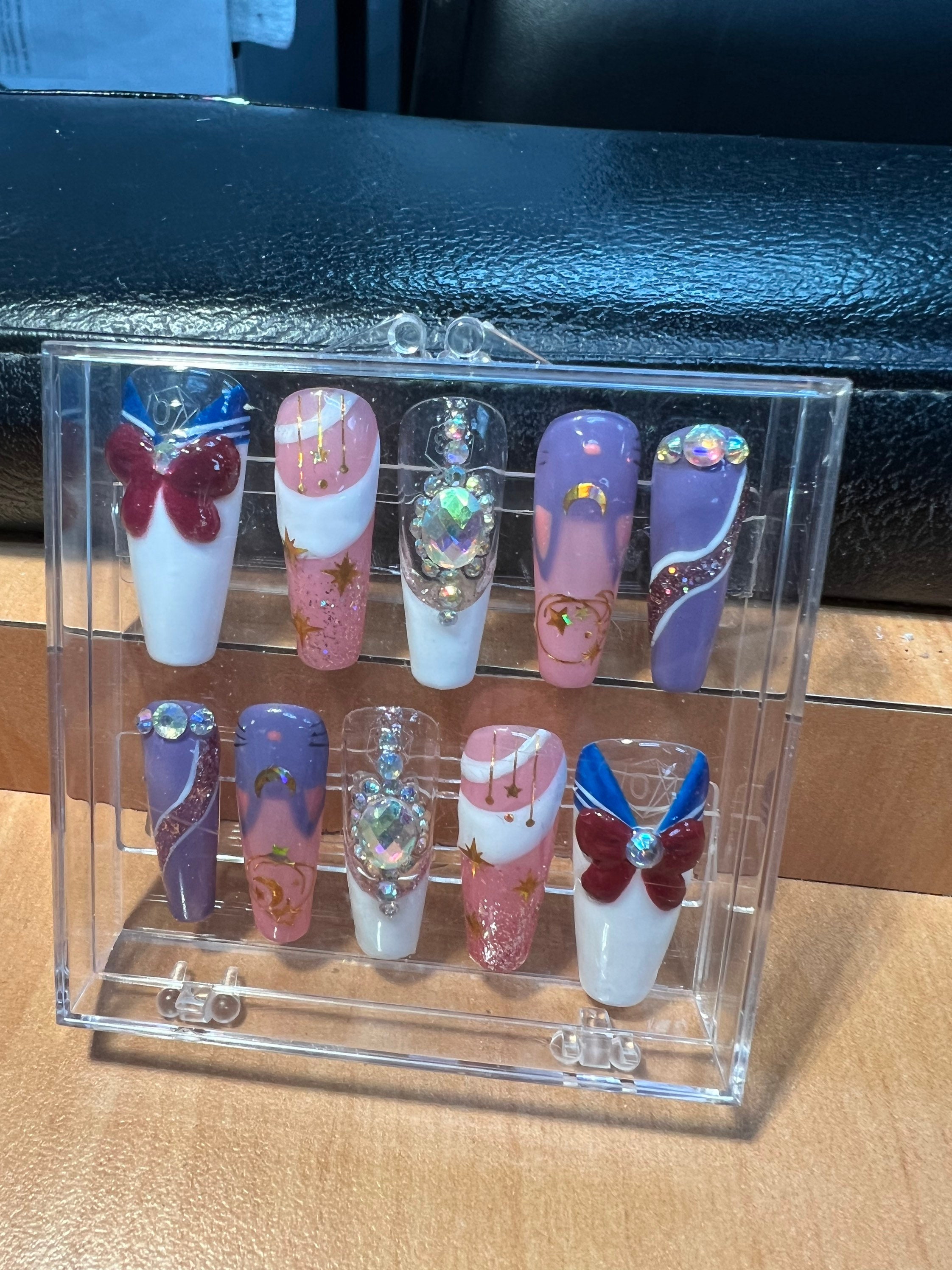 Handmade Sailor Moon Usagi Gel X Press-on Nails With Gel - Etsy