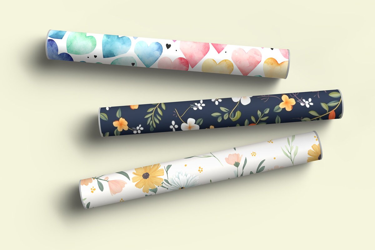 Triple Paper Roll Display Mockup Editable Set of Paper Rolls - Etsy