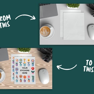 Stickers Sheet Editable Mockup Psd and Jpg, Realistic Stickers Mockup ...
