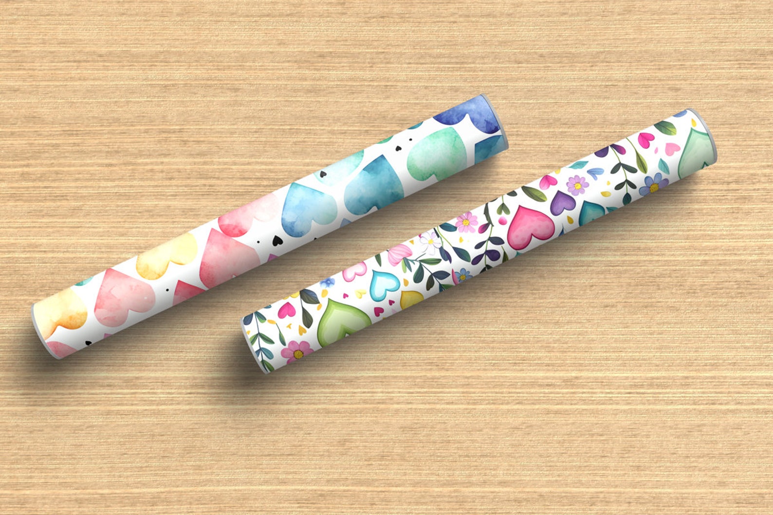 Paper Roll Mockup With Decorative Elements, Crafty Paper Roll Design ...