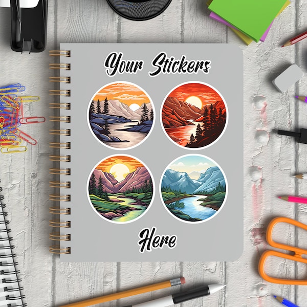 Sticker Stack Mockup - Etsy