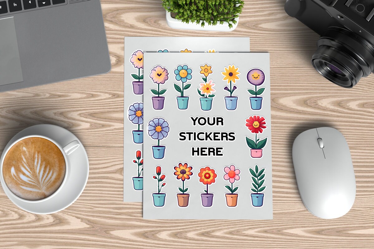 Stickers Sheet Editable Mockup Psd and Jpg Realistic Stickers - Etsy