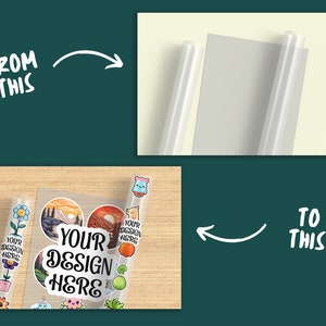 DTF Transfer Sheet and Rolls Mockup, Digital Transfer Film Roll Mockup ...