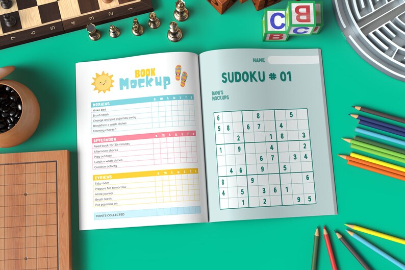 Activity Book Pages Mockup Psd and Jpg Open Activity Book - Etsy