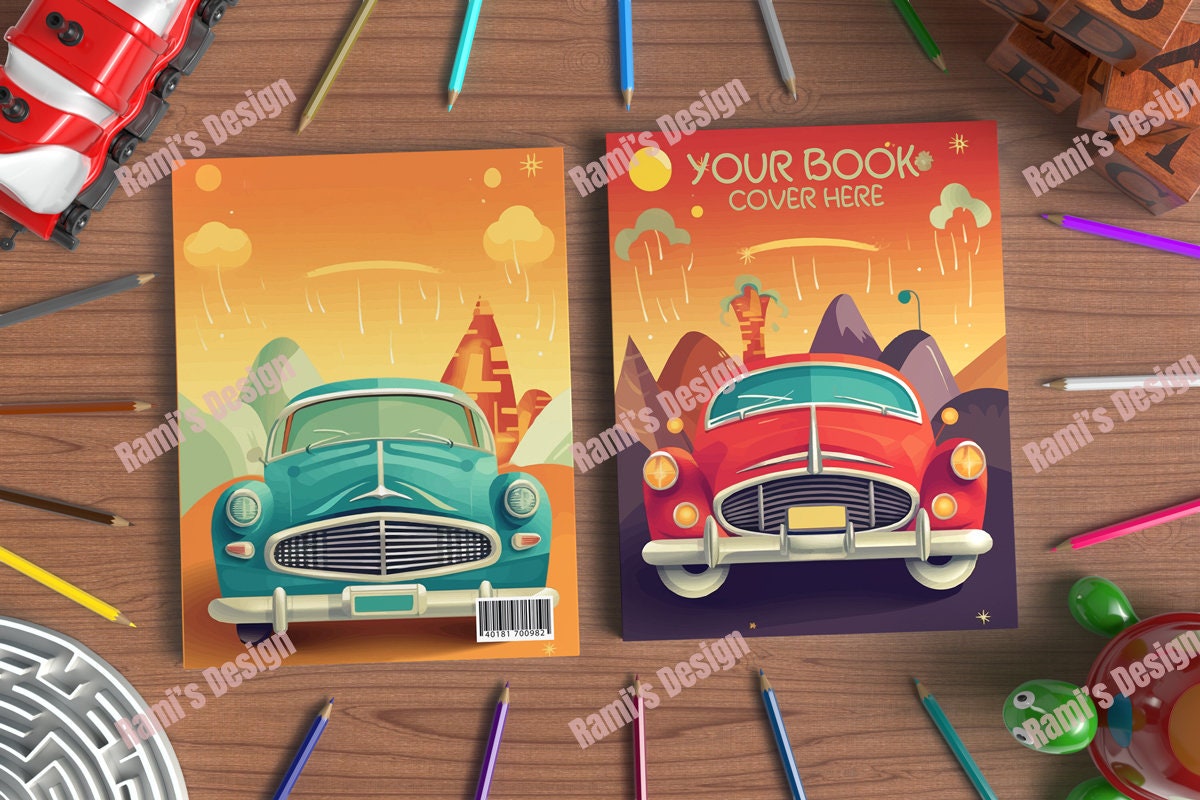 Kids Coloring Book Cover Mockup Psd and Jpg Children's - Etsy