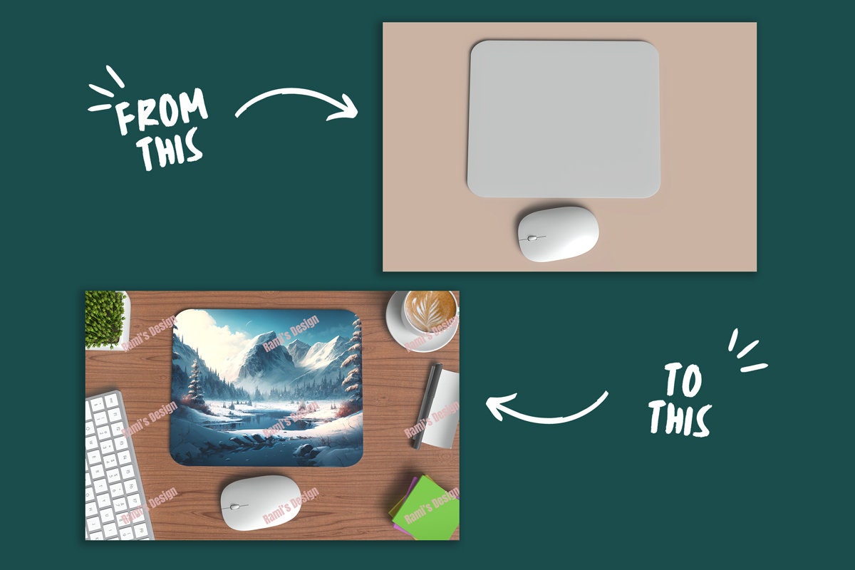 Mouse Pad Mockup With Desk Elements Interactive Mouse - Etsy
