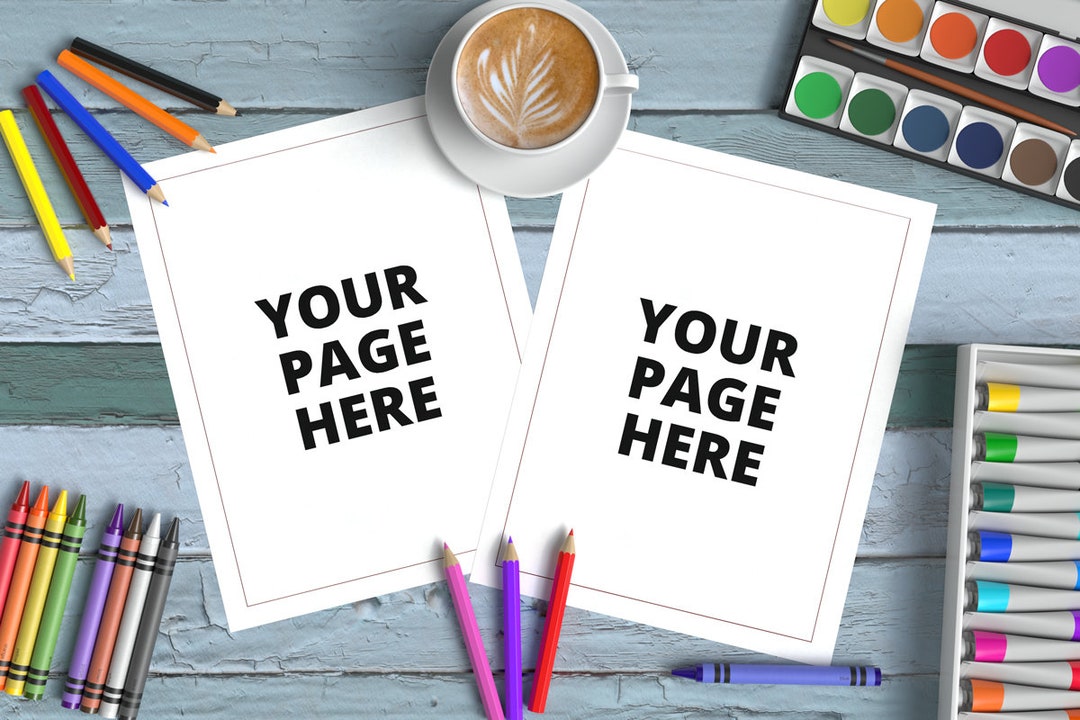Coloring Page Mockup, Drawing Page Mockup, Page Mockup for A+ Contet ...