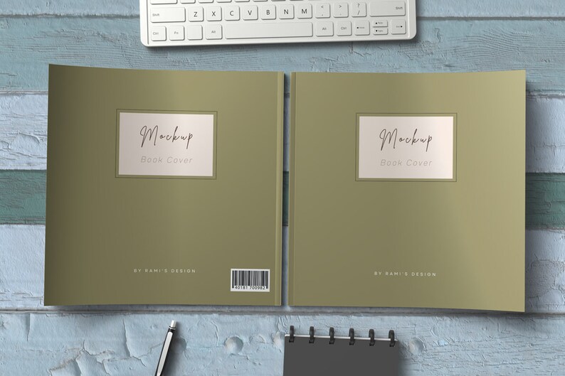 Square Front and Back Book Cover Mockup, Front and Back Book ...
