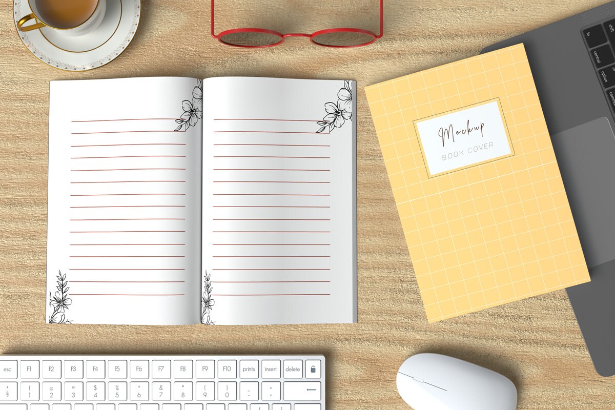 Open and Closed Notebook Mockup PSD and JPG Kdp Book Cover - Etsy