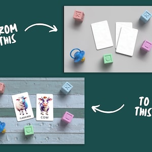 Kids Educational Flashcards Mockup, Flashcards Design Elements Mockup ...