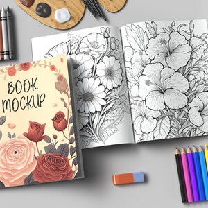 8 X 10 Coloring Book Cover and Pages Mockup, Educational Coloring Book ...