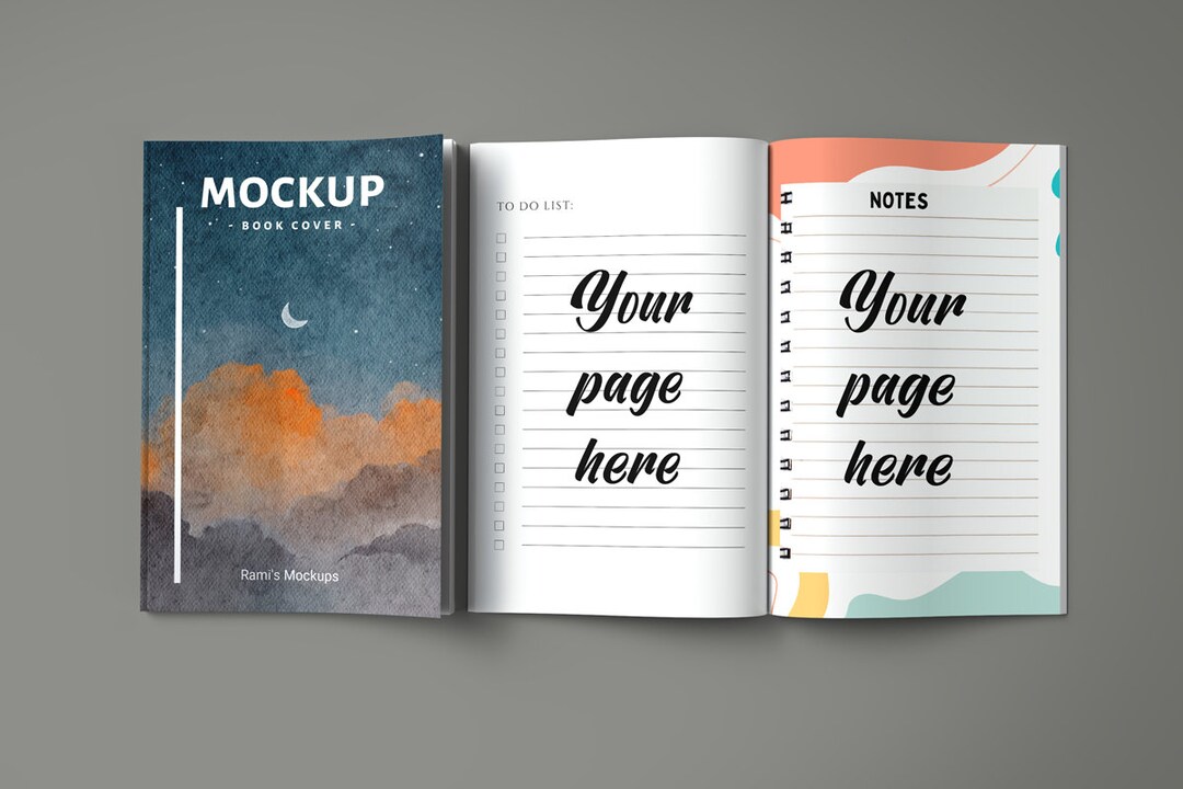 Soft Cover Open and Closed Book Mockup, Kdp Book Cover and Pages Mockup ...