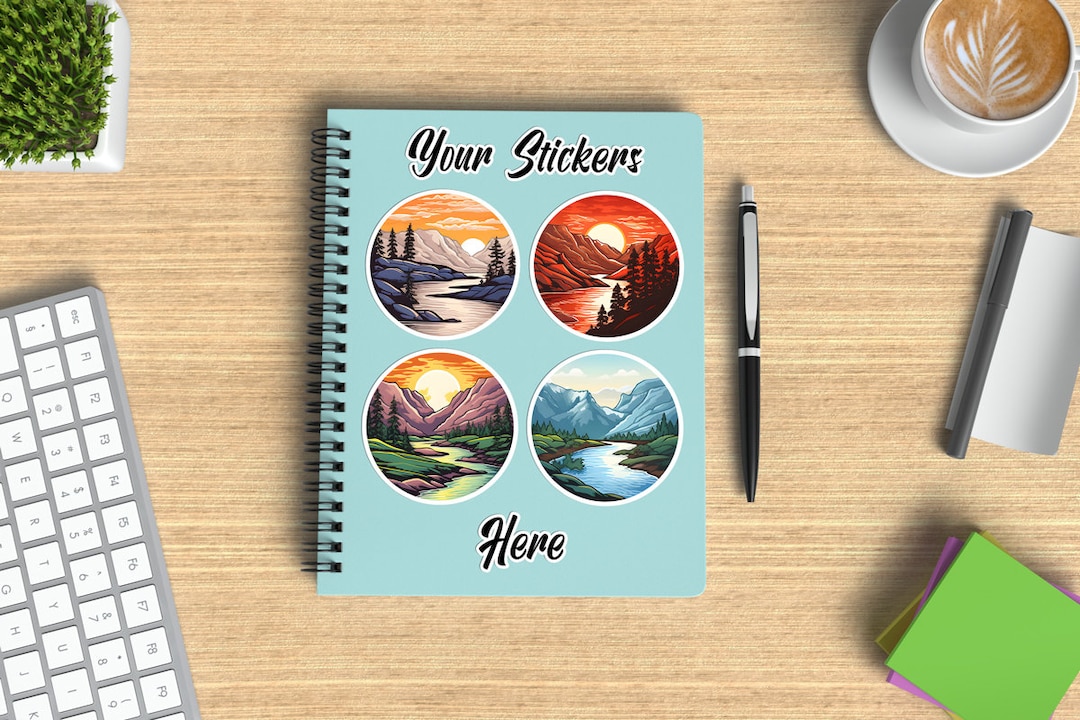 Spiral Notebook Sticker Design Showcase, Book Cover Sticker ...