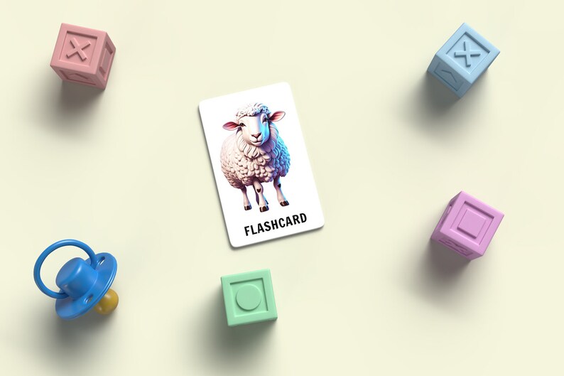 Kids Educational Flashcards Mockup, Flashcards Design Elements Mockup ...