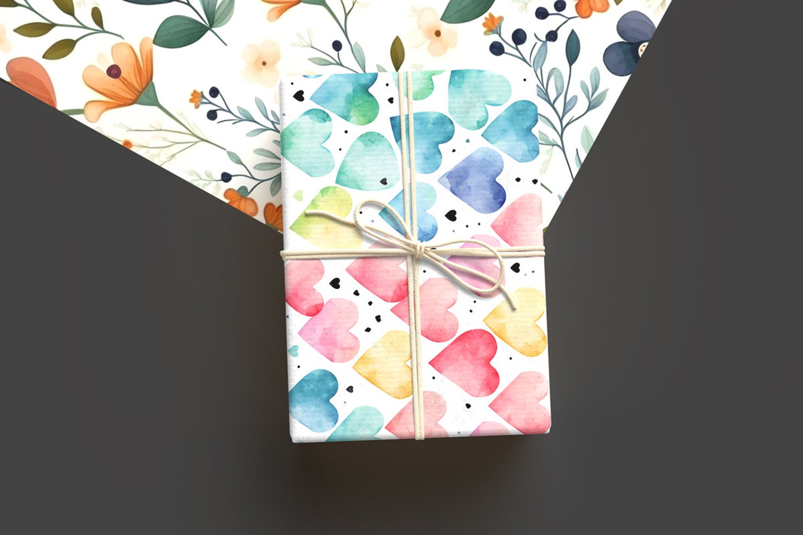 Gift Wrapping Design Visualization Mockup, Elegant Gift Wraps Mockup ...