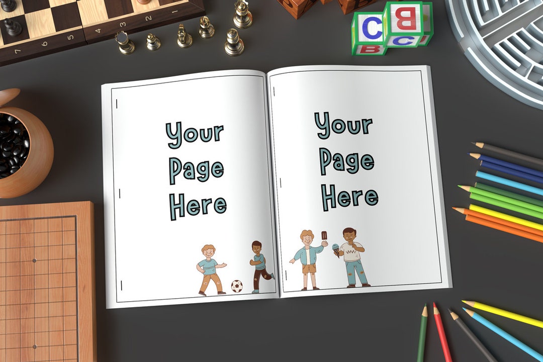 Activity Book Pages Mockup Psd and Jpg, Open Activity Book Mockup ...