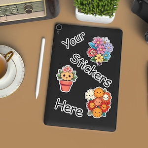 Tablet Stickers Mockup Psd and Jpg, Stickers Set Mockup for Product ...