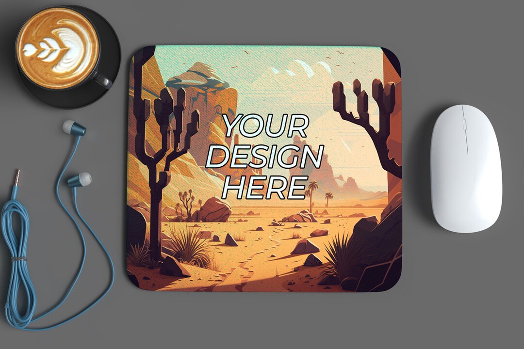 Rectangular Mouse Pad Mockup Front View, Desk View Pad Mockup, Close up ...