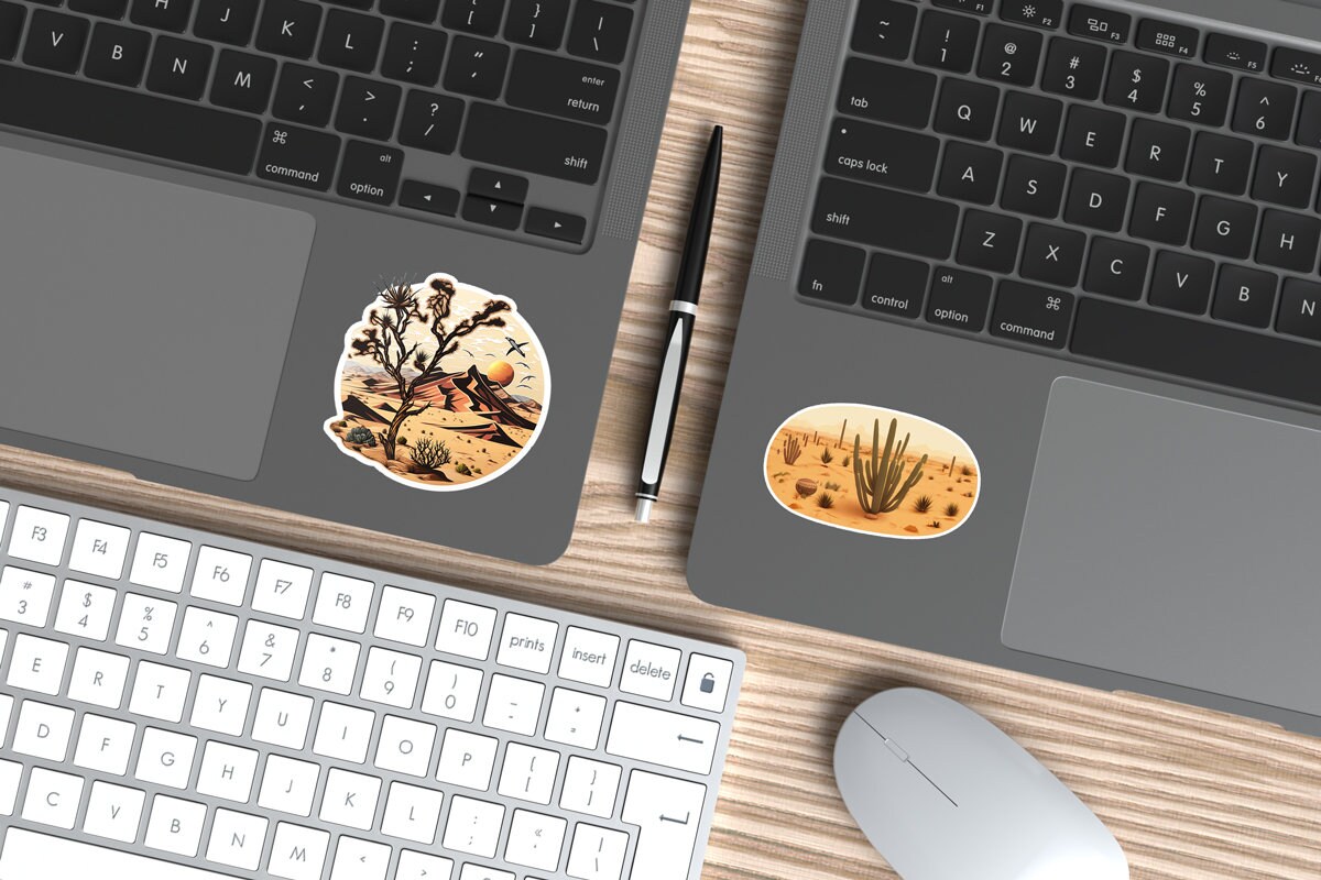 Two Laptops Stickers Mockup Psd and Jpg Laptop Mockup for - Etsy