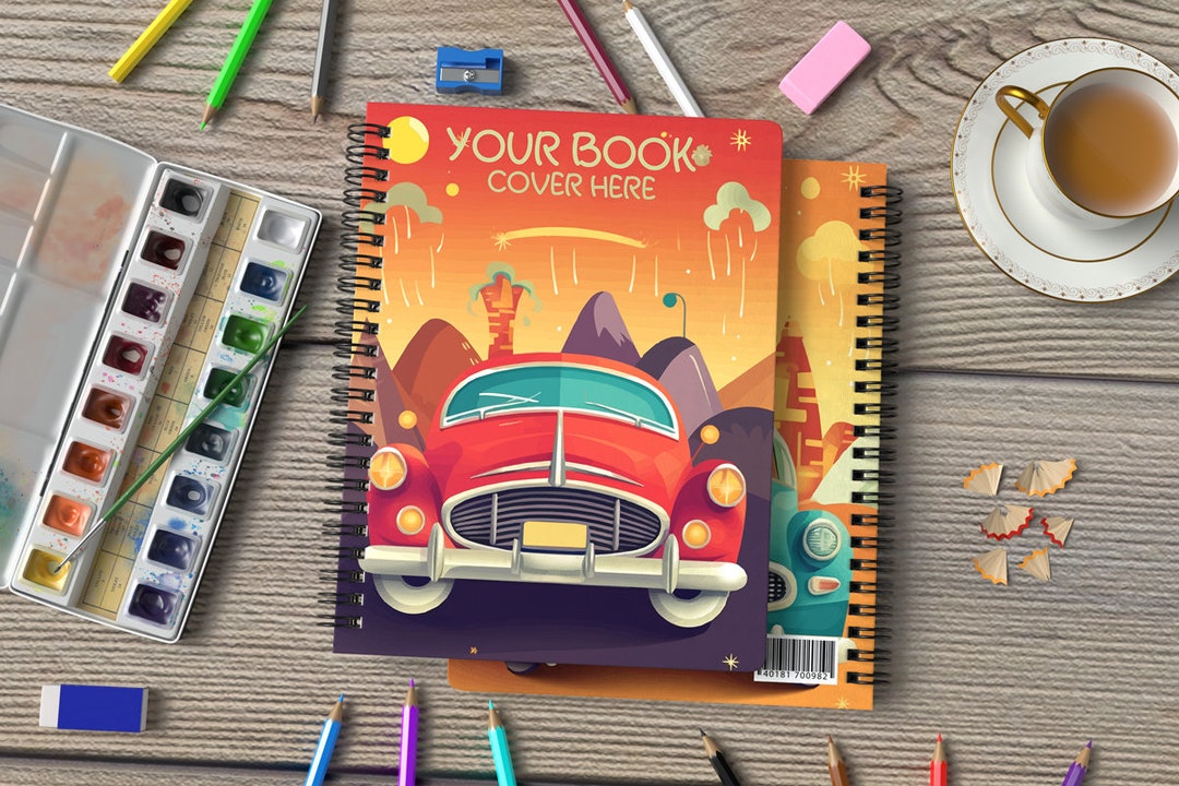 Spiral Coloring Book Cover Mockup Psd and Jpg, Coloring Book Mockup ...