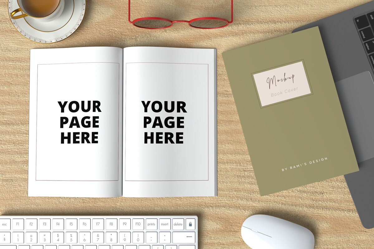 Open and Closed Notebook Mockup PSD and JPG Kdp Book Cover - Etsy