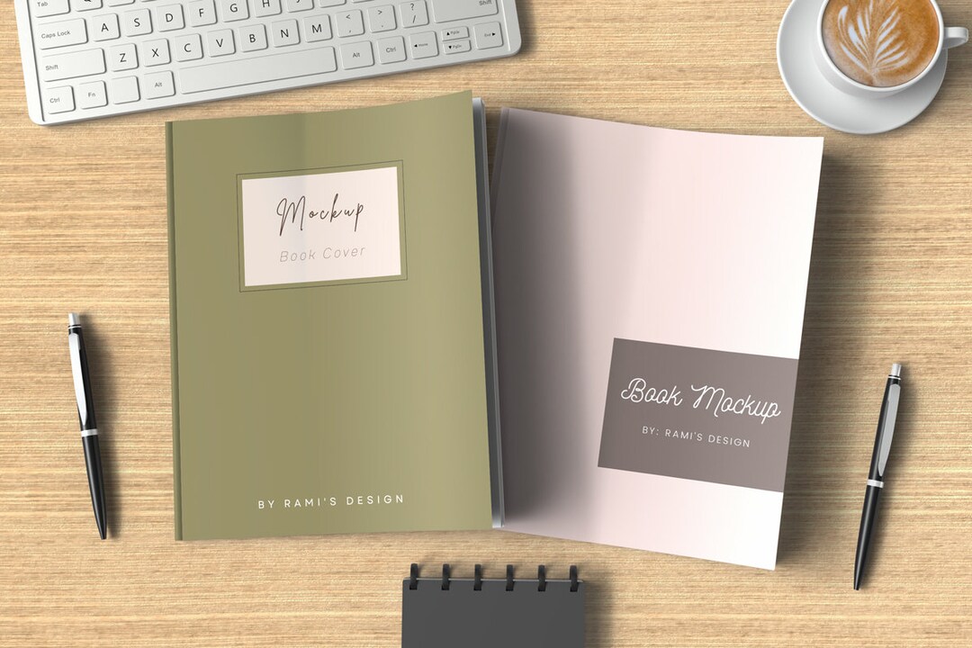Two Books Lying Side by Side Mockup, Realistic Closed Book Presentation ...
