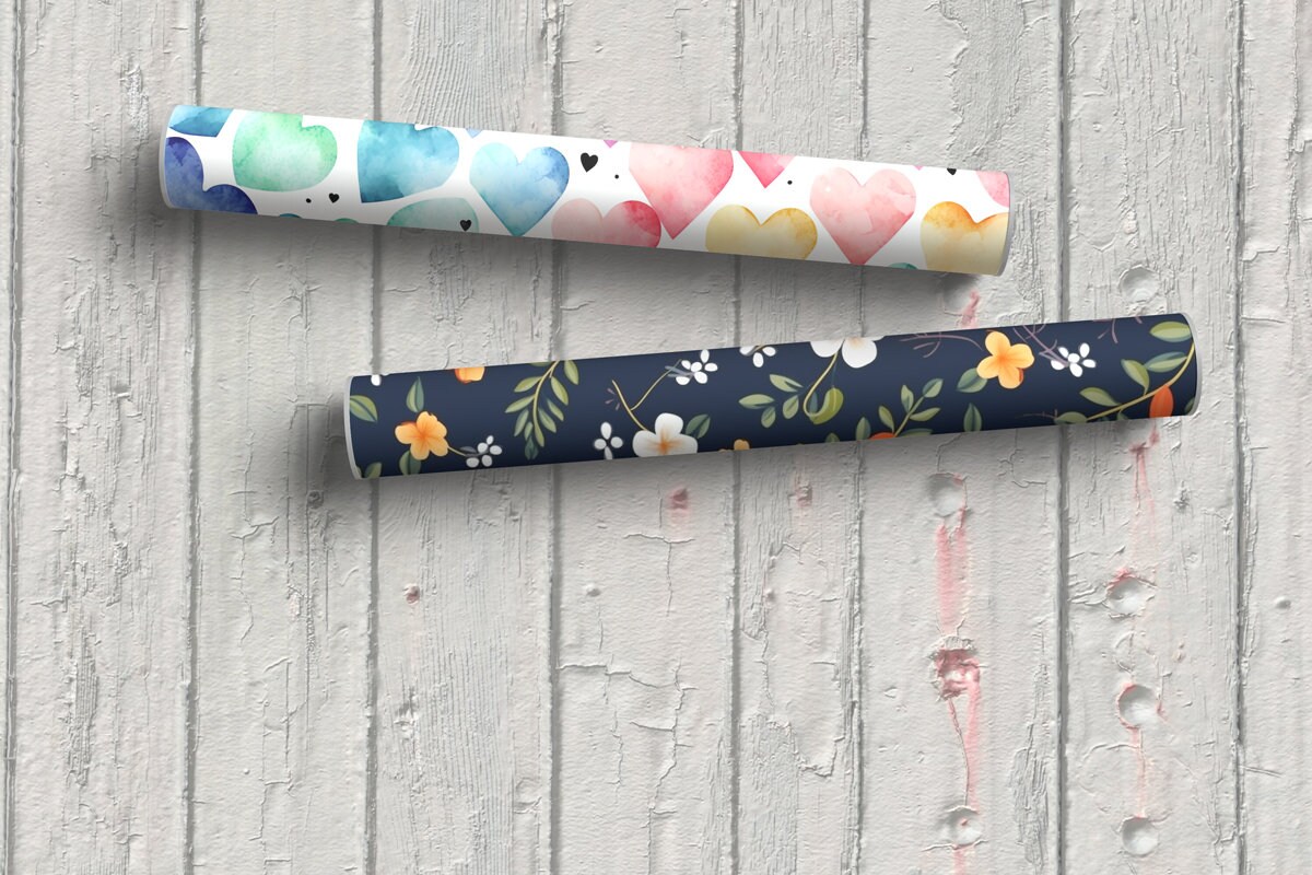 Triple Paper Roll Display Mockup, Editable Set of Paper Rolls Mockup ...