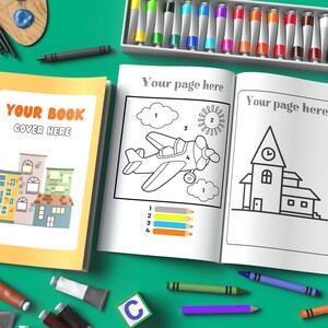 5 X 8 Open and Closed Coloring Book Mockup, Mockup of Coloring Book ...