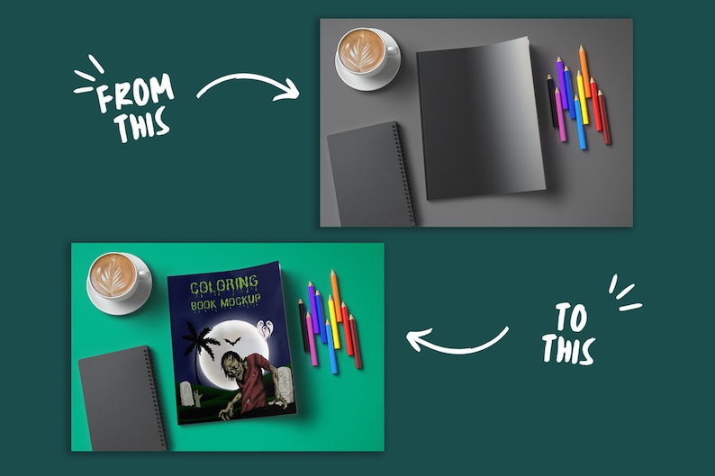 Coloring Book Cover Mockup Psd and Jpg Coloring Book Mockup - Etsy
