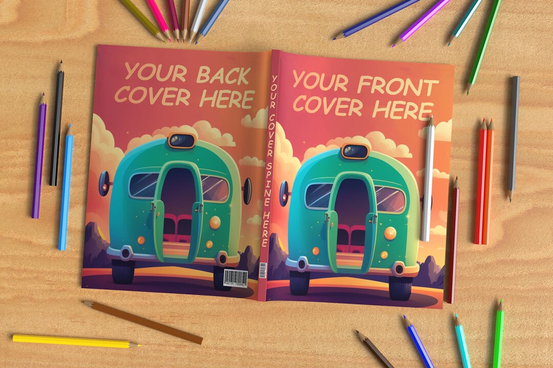 Coloring Book Front and Back Cover Mockup PSD and JPG, Front and Back ...