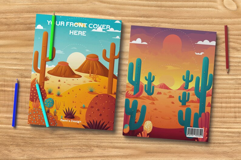 Front and Back Coloring Book Cover Mockup Psd and Jpg, Book Cover ...