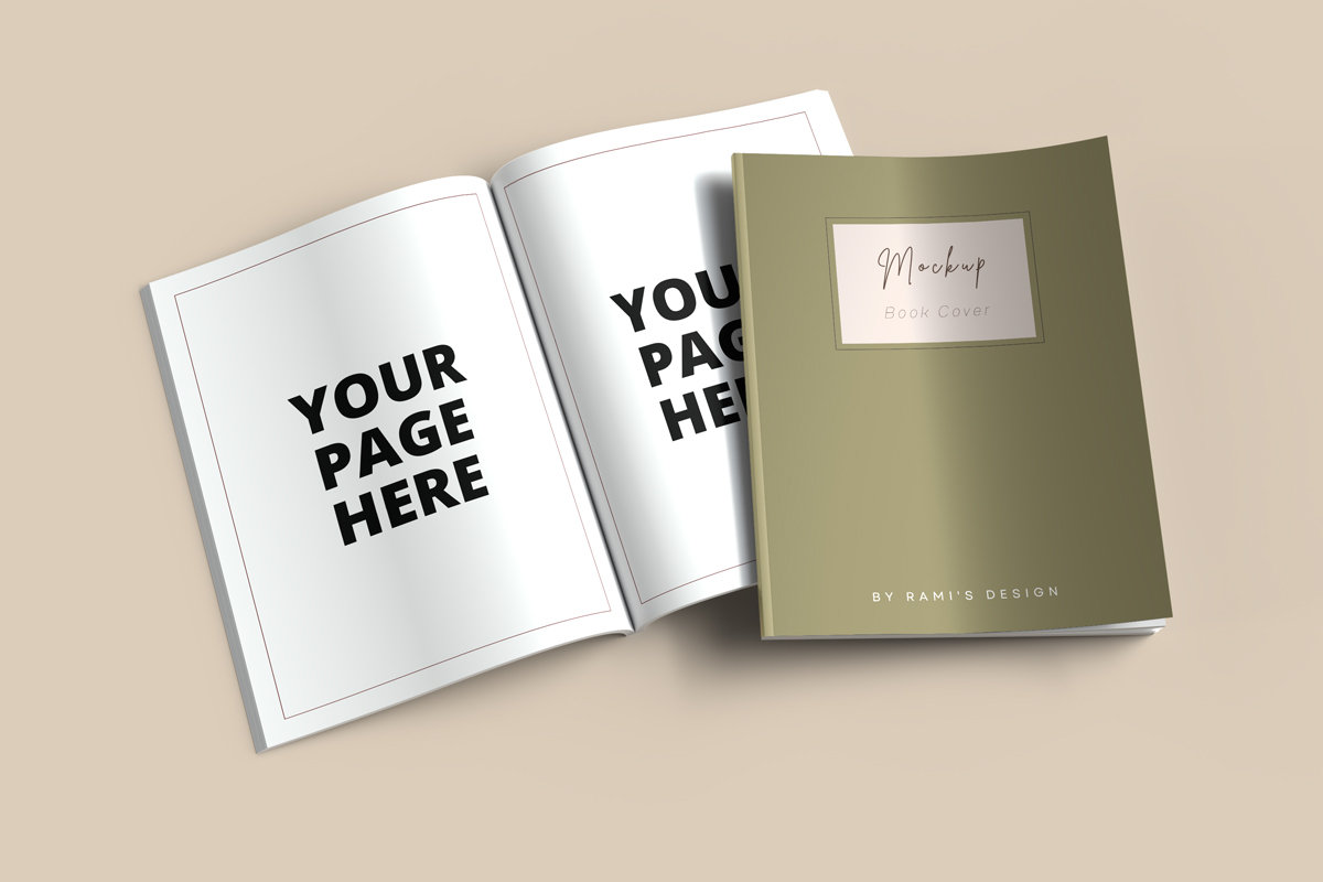 8.5 X 11 Open and Closed Kdp Book Mockup Psp and Jpg, Open and Closed ...