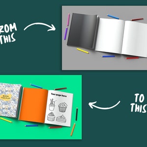 8 X 10 Inch Open and Closed Coloring Book Mockup, Coloring Page Mockup ...