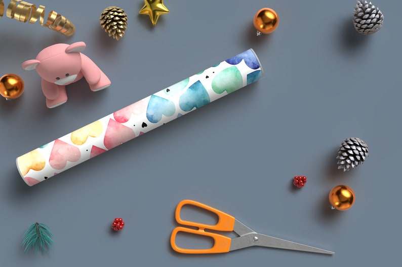 Paper Roll Mockup With Decorative Elements, Crafty Paper Roll Design ...
