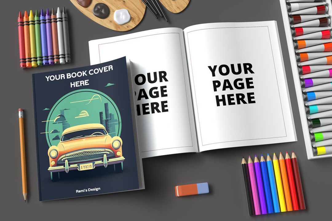 8 X 10 Coloring Book Cover and Pages Mockup, Educational Coloring Book ...
