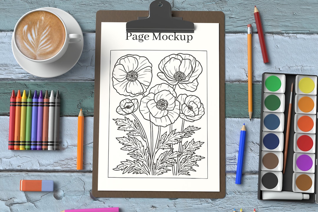 Coloring Page Mockup Coloring Page Tamplate Page Mockup for - Etsy