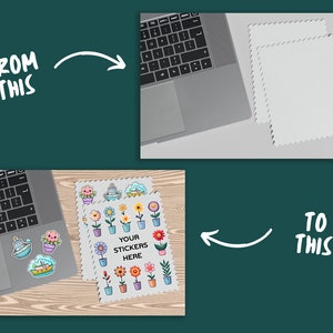 Laptop and Sheet Stickers Mockup Psd and Jpg, Sheet and Laptop Stickers ...