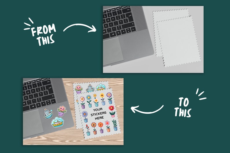 Laptop and Sheet Stickers Mockup Psd and Jpg, Sheet and Laptop Stickers ...
