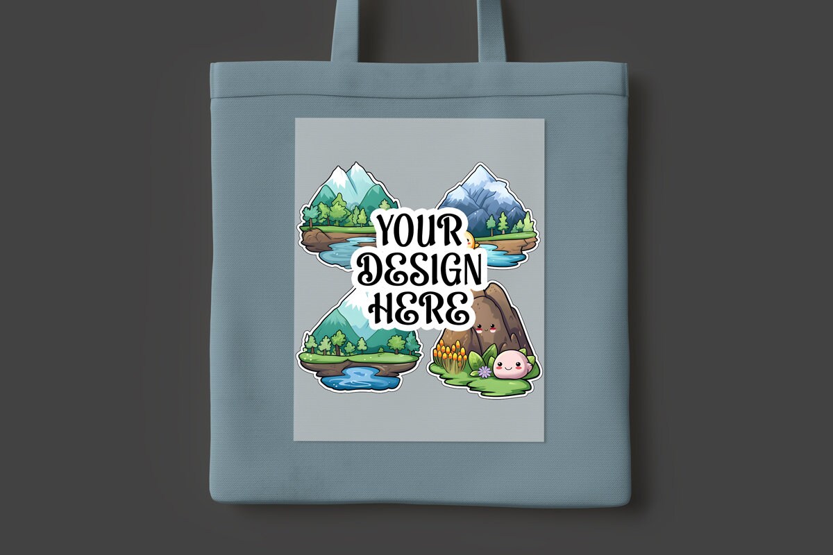 DTF Transfer Tote Bag Mockup, DTF Transfer Sheet Design Mockup ...