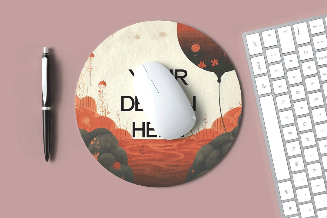 Editable Round Mouse Pad Mockup, Round Mouse Pad Mockup PSD, Mousepad ...